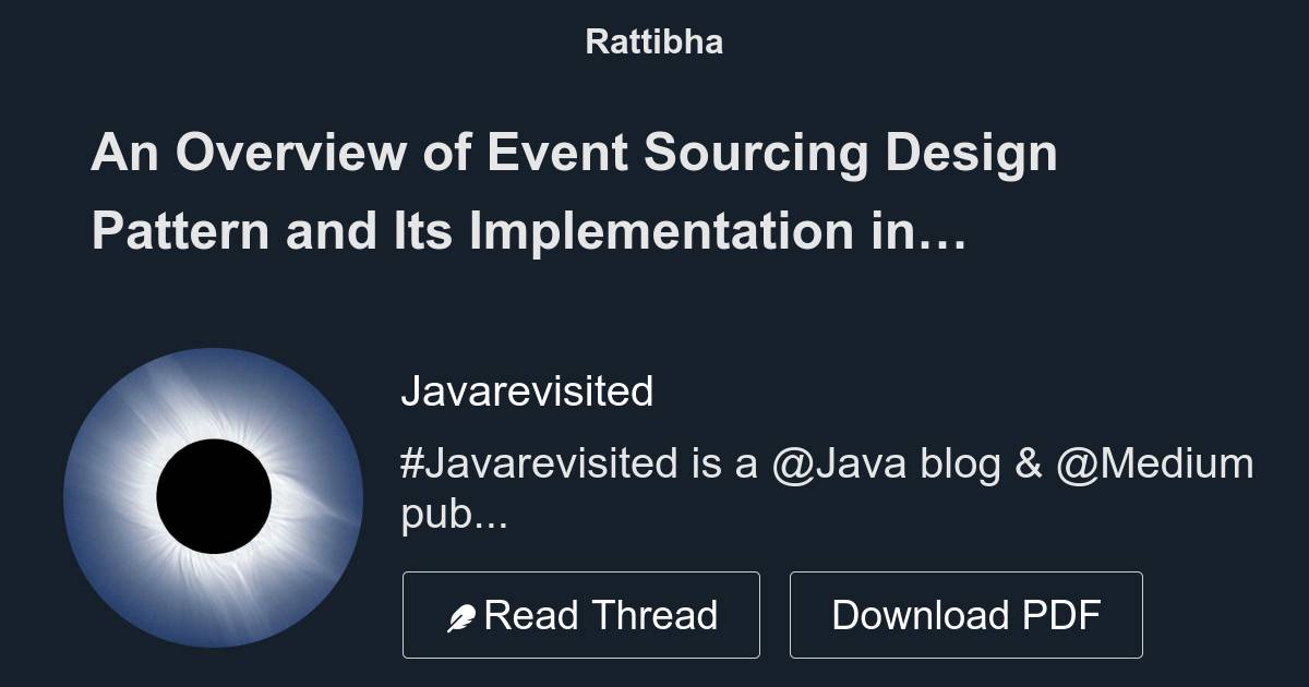 An Overview of Event Sourcing Design Pattern and Its Implementation in Microservice Architecture ...