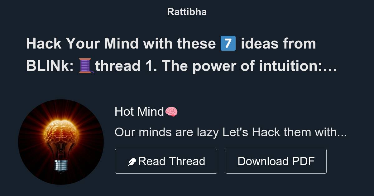 Hack Your Mind with these 7⃣ ideas from BLINk: 🧵thread - المسلسل من Hot ...