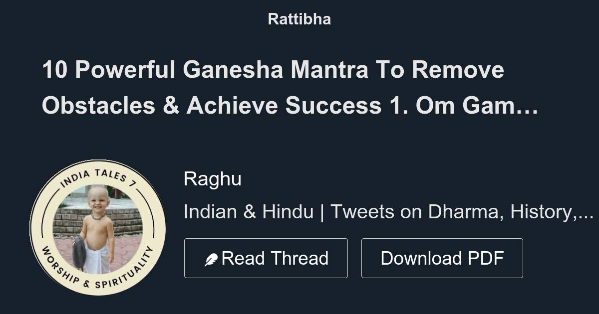 10 Powerful Ganesha Mantra To Remove Obstacles & Achieve Success 1. Om ...