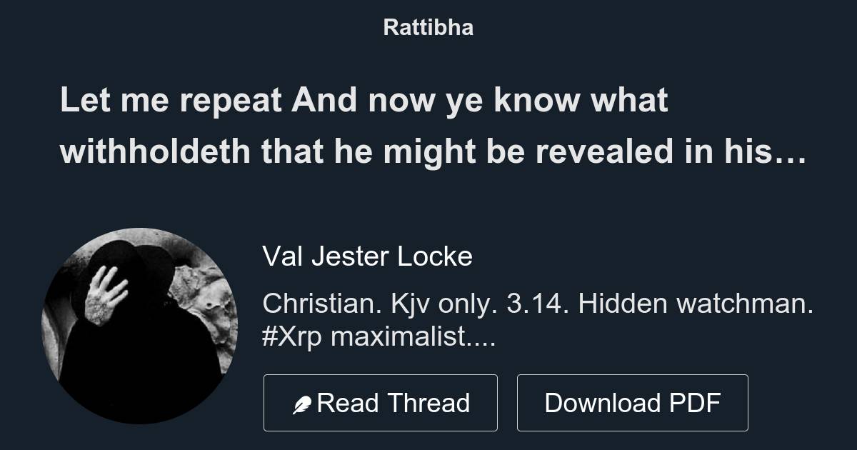 Let me repeat - Thread from Val Jester Locke @Neloangelo314 - Rattibha