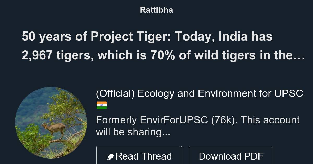 50 years of Project Tiger: Today, India has 2,967 tigers, which is 70% ...