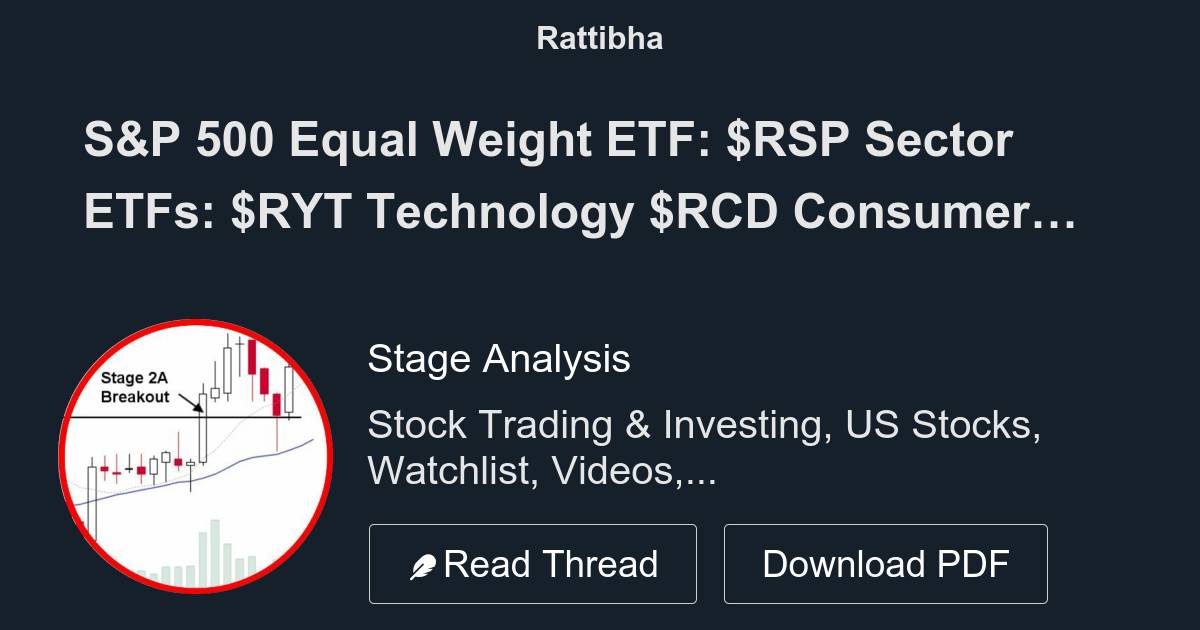 S&P 500 Equal Weight ETF: $RSP Sector ETFs: $RYT Technology $RCD Consumer Discretionary $RGI ...
