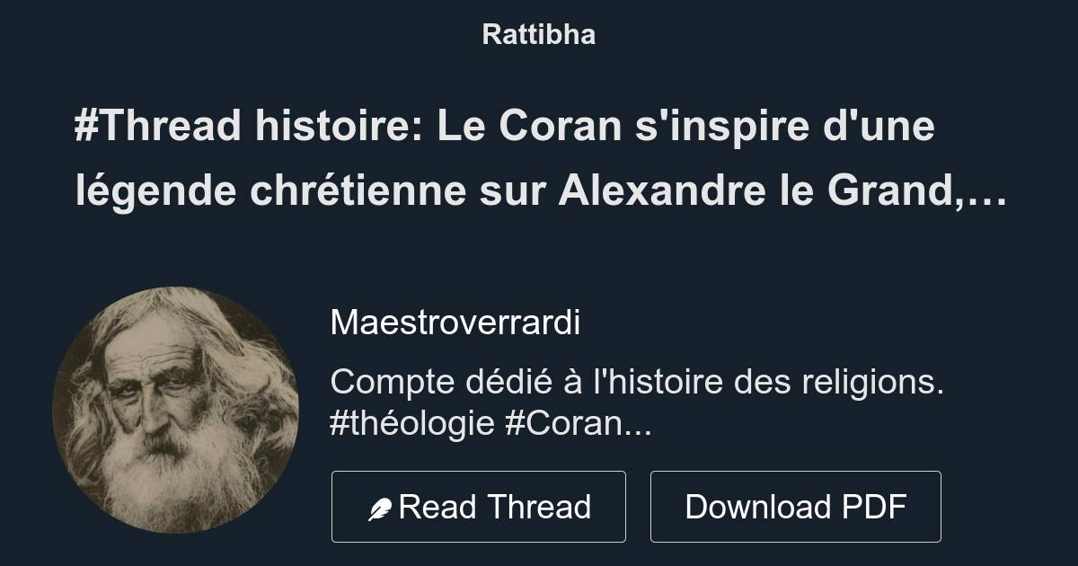 #Thread histoire: Le Coran s'inspire d'une légende chrétienne sur ...