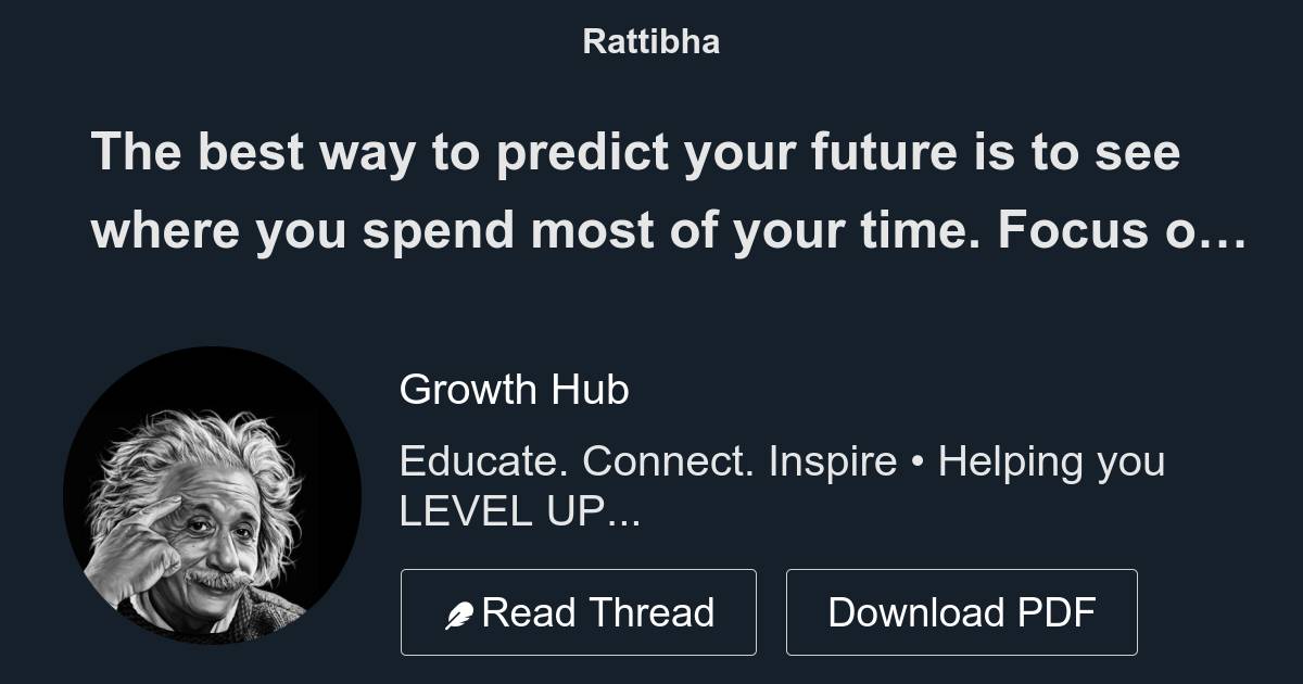 The best way to predict your future is to see where you spend most of ...