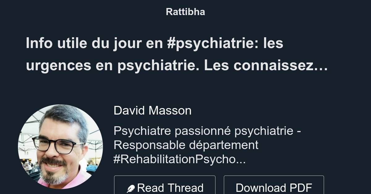 Info utile du jour en #psychiatrie: les urgences en psychiatrie. Les ...