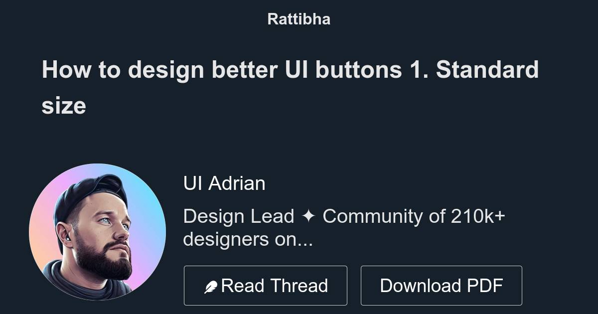 How To Design Better Ui Buttons Thread From Ui Adrian Uiuxadrian 9444