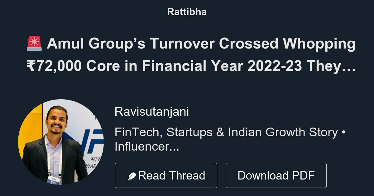 🚨 Amul Group’s Turnover Crossed Whopping ₹72,000 Core in Financial Year ...