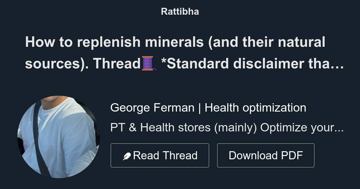 How to replenish minerals (and their natural sources). Thread🧵 - Thread ...