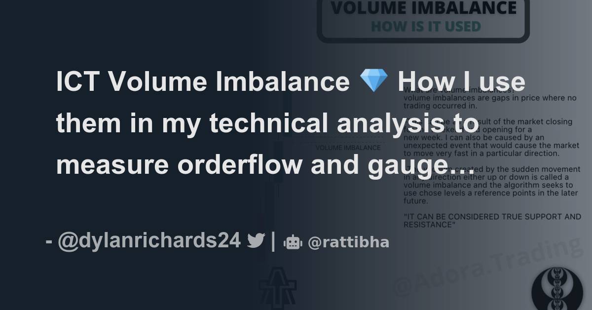 ICT Volume Imbalance 💎 How I use them in my technical analysis to measure orderflow and gauge ...