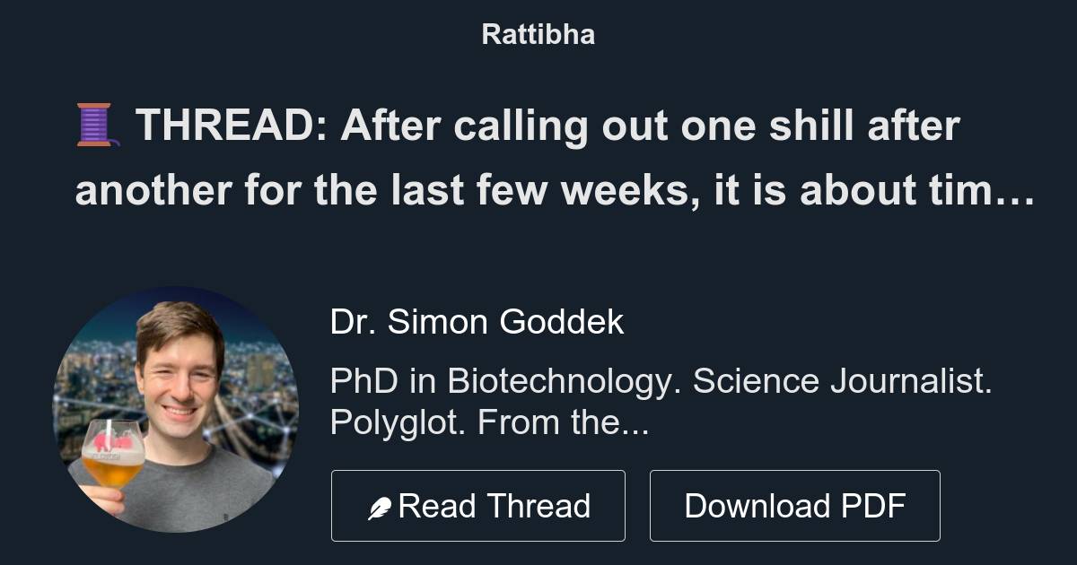 🧵 THREAD: After calling out one shill after another for the last few ...