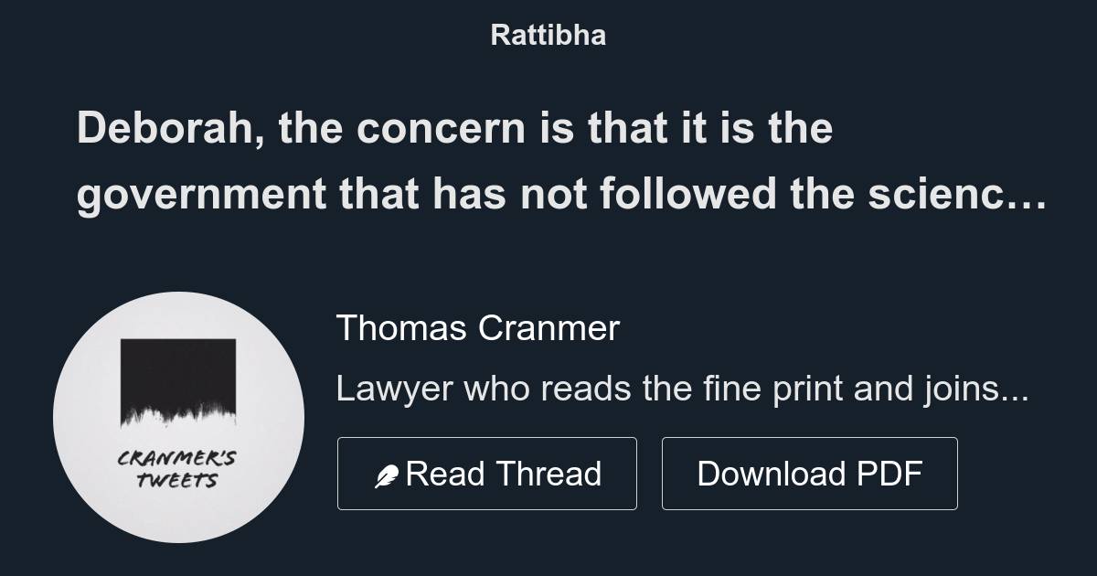Deborah, the concern is that it is the government that has not followed ...