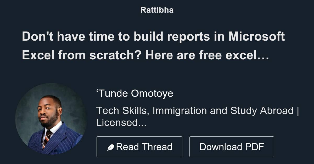 Don't have time to build reports in Microsoft Excel from scratch? Here ...