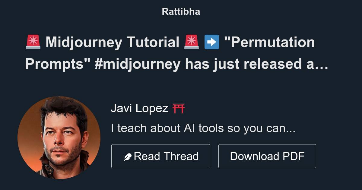 🚨 Midjourney Tutorial 🚨 ️ "Permutation Prompts" #midjourney has just released a new feature that ...