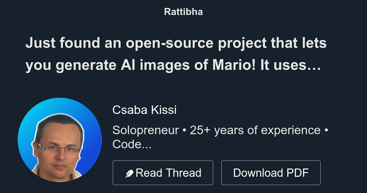 Just found an open-source project that lets you generate AI images of Mario! It uses React, Next ...