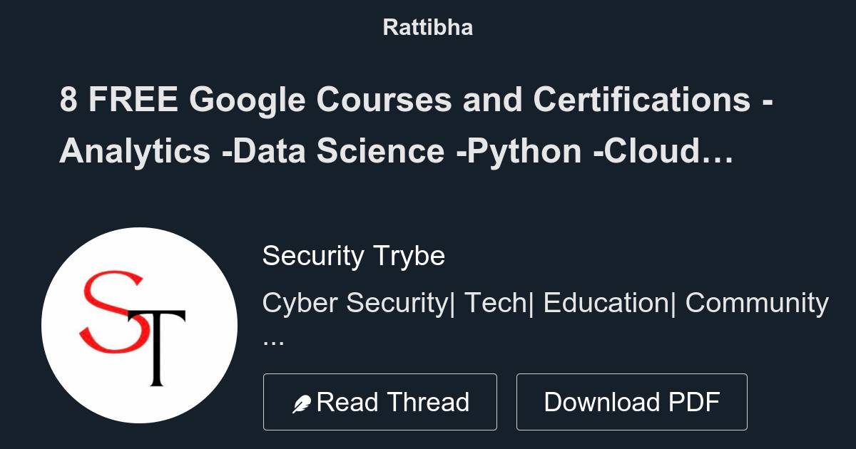 8 FREE Google Courses and Certifications -Analytics -Data Science -Python -Cloud Computing ...