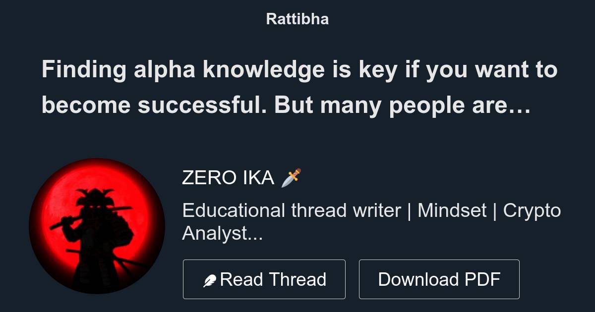Finding alpha knowledge is key if you want to become successful. But ...