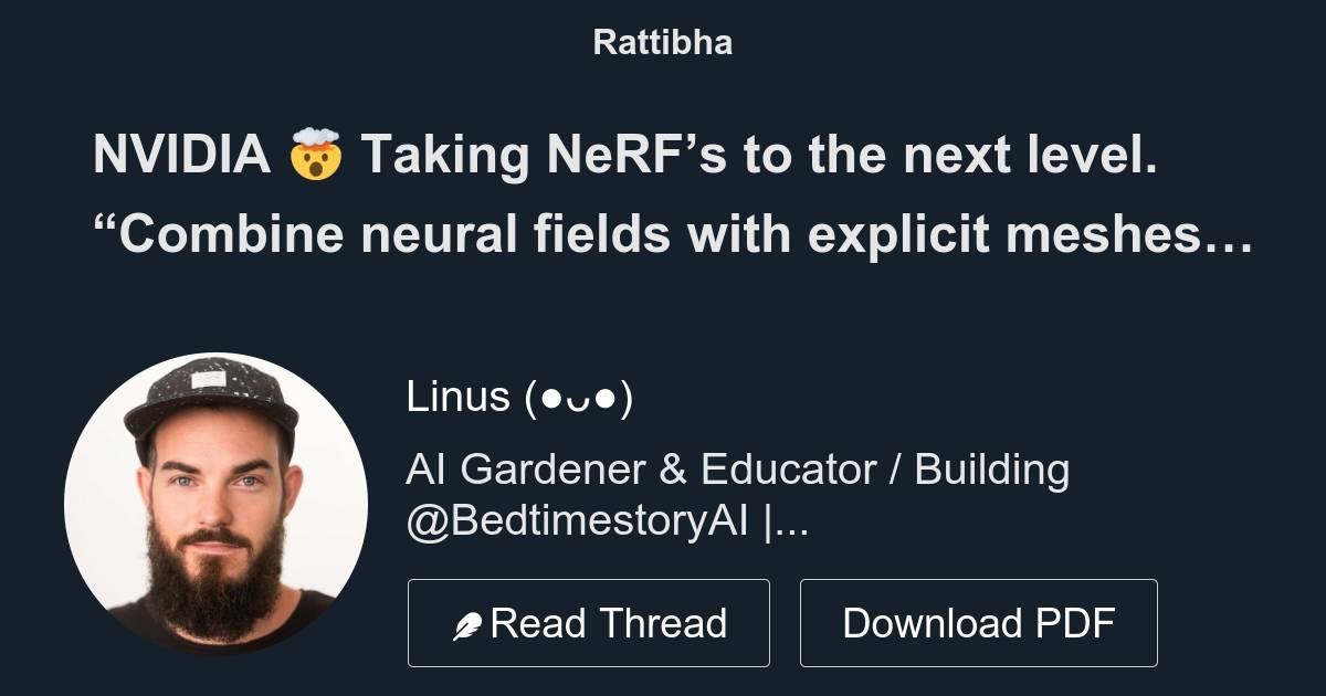 NVIDIA 🤯 Taking NeRF’s to the next level. “Combine neural fields with ...