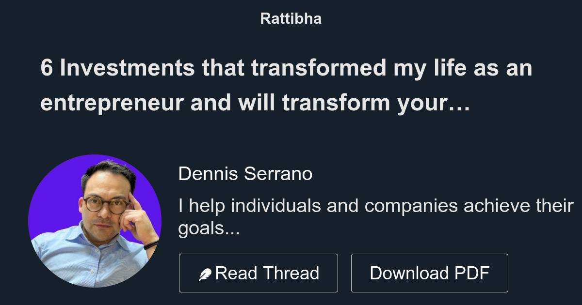 6 Investments that transformed my life as an entrepreneur and will transform your (guaranteed ...