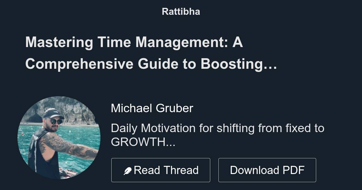 Mastering Time Management: A Comprehensive Guide to Boosting ...