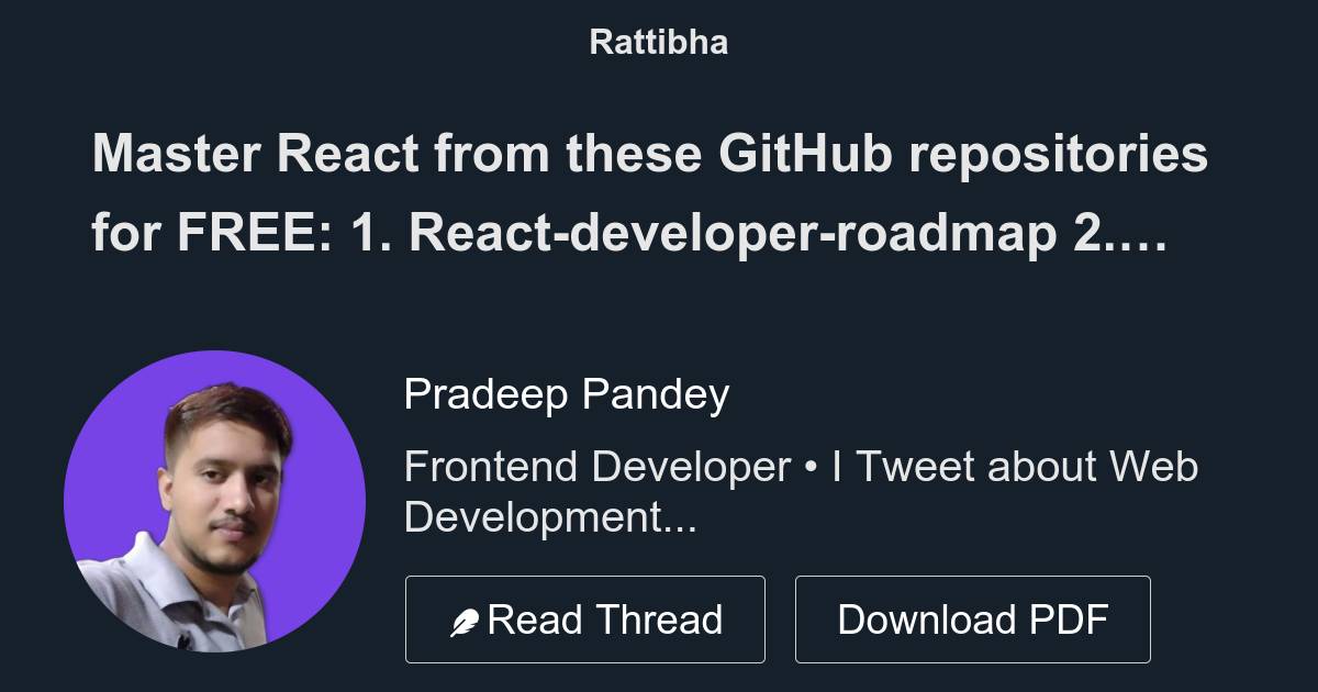 Master React from these GitHub repositories for FREE: 1. React ...
