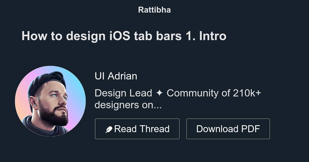 How to design iOS tab bars - المسلسل من UI Adrian @uiuxadrian - رتبها