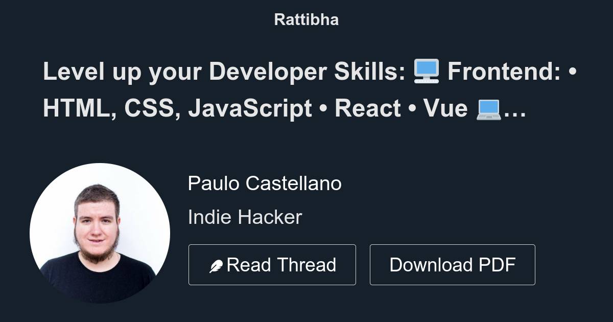 Level Up Your Developer Skills 🖥️ Frontend • Html Css Javascript • React • Vue 💻 Backend 0925