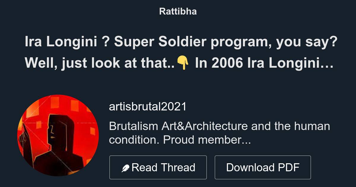 Ira Longini ? Super Soldier program, you say? Well, just look at that ...
