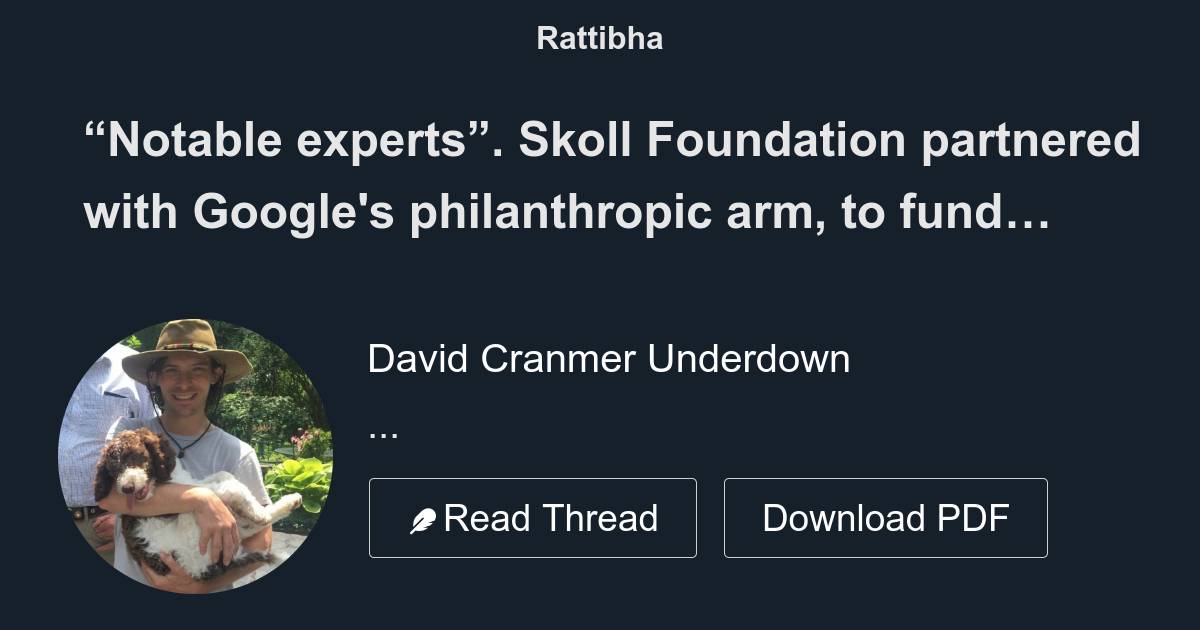 “Notable experts”. Skoll Foundation partnered with Google's ...