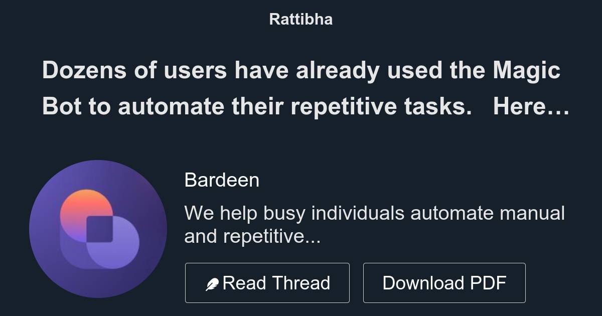 Dozens of users have already used the Magic Bot to automate their ...