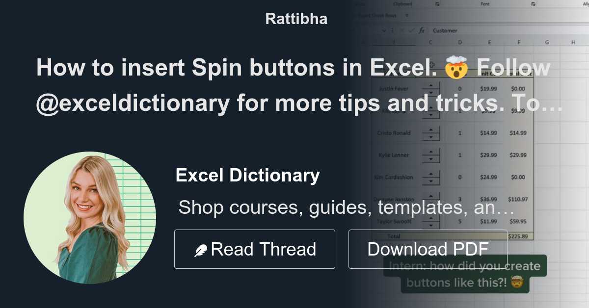 How to insert Spin buttons in Excel. 🤯 - المسلسل من Excel Dictionary @exceldictionary - رتبها