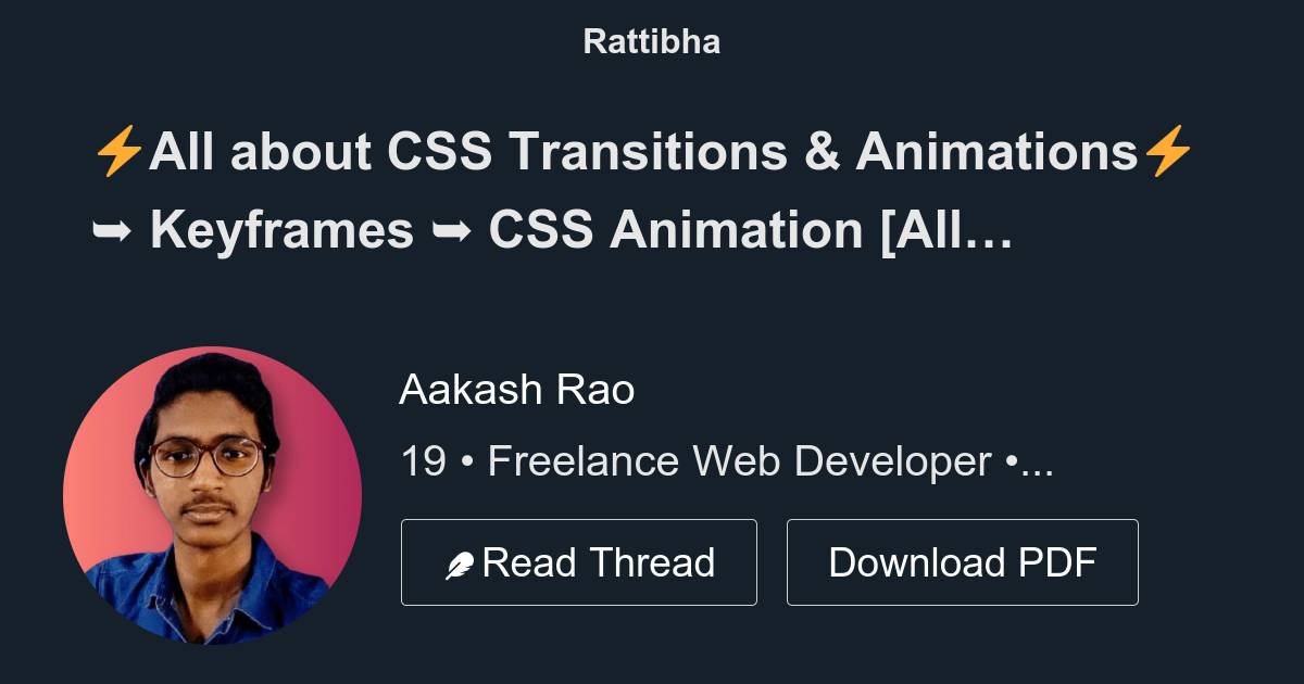 ⚡All about CSS Transitions & Animations⚡ Keyframes CSS Animation [All ...