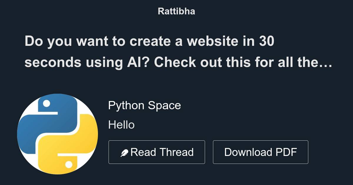 Do you want to create a website in 30 seconds using AI? Check out this ...