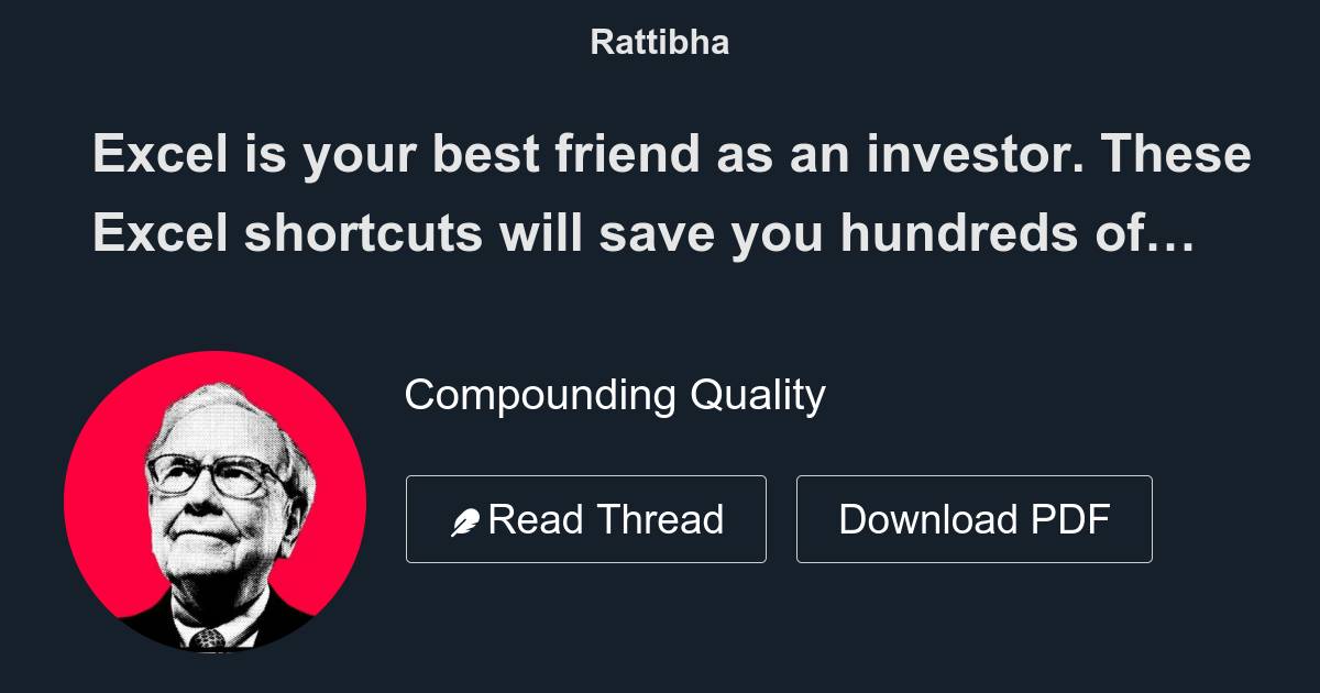 Excel is your best friend as an investor. These Excel shortcuts will ...