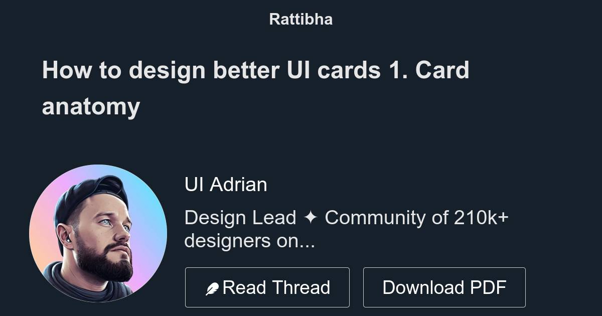 How to design better UI cards - Thread from UI Adrian @uiuxadrian ...