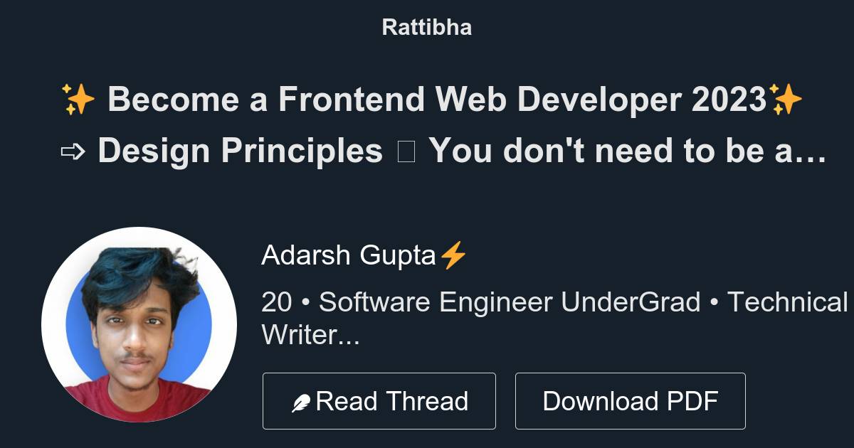 Become a Frontend Web Developer 2023 - المسلسل من Adarsh Gupta⚡ @Adarsh____gupta - رتبها