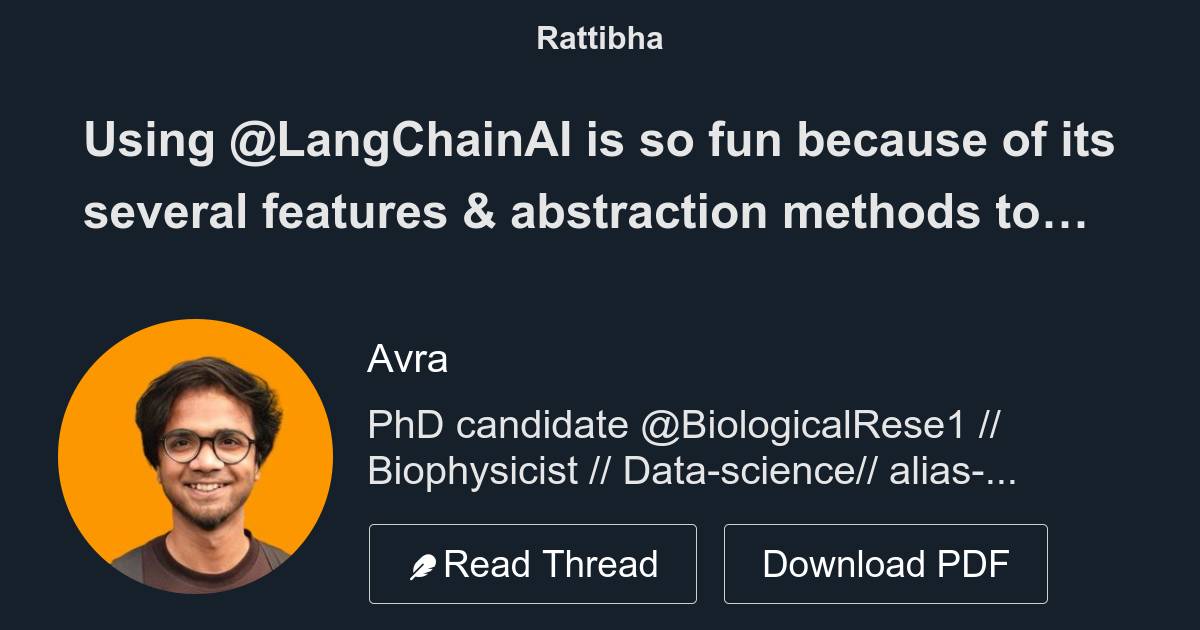 Using @LangChainAI is so fun because of its several features & abstraction methods to work with ...