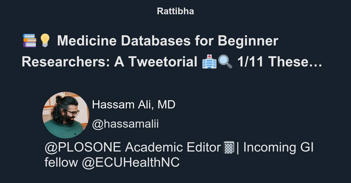 📚💡 Medicine Databases for Beginner Researchers: A Tweetorial 🏥🔍 1/11 ...