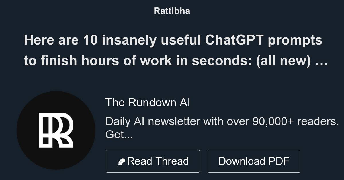 Here are 10 insanely useful ChatGPT prompts to finish hours of work in ...