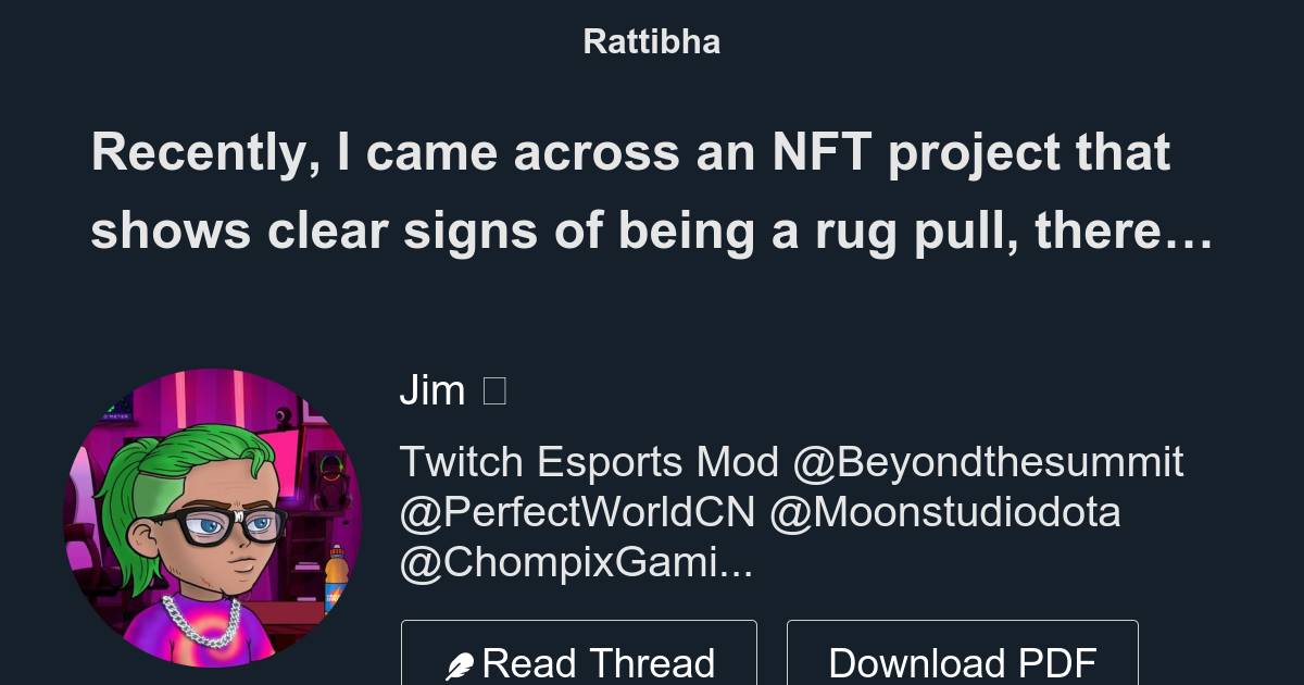 Recently, I came across an NFT project that shows clear signs of being ...