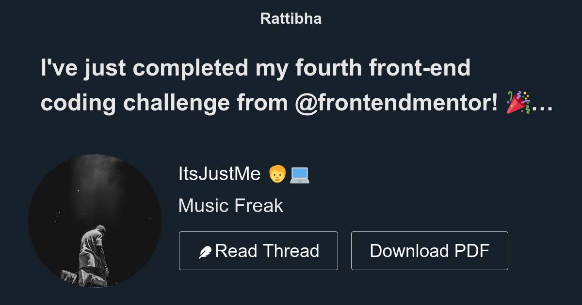 I've just completed my fourth front-end coding challenge from @frontendmentor! 🎉😁🤘 You can see ...