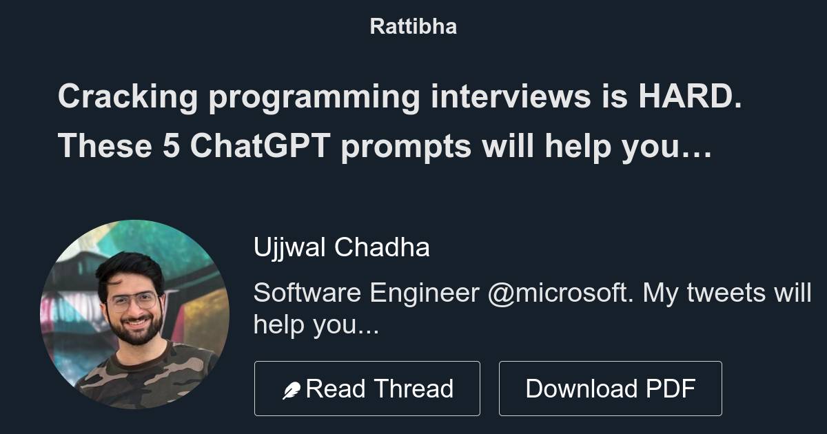 Cracking programming interviews is HARD. These 5 ChatGPT prompts will help you prepare well ...