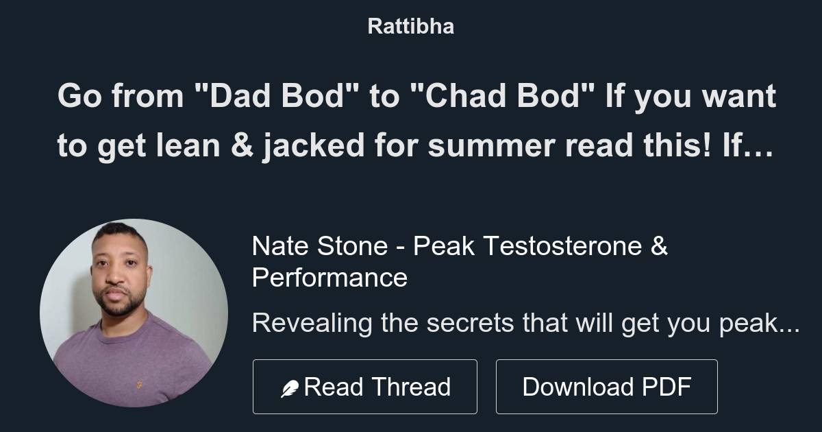 Go from "Dad Bod" to "Chad Bod" If you want to get lean & jacked for ...