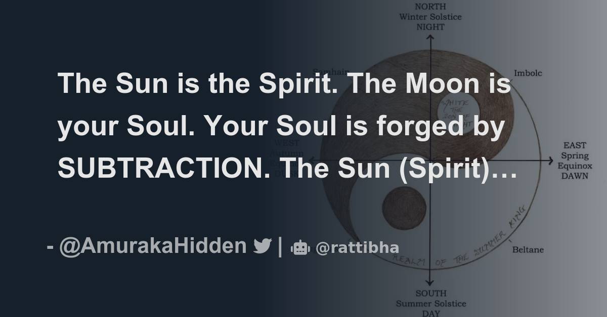 The Sun is the Spirit. The Moon is your Soul. Your Soul is forged by ...