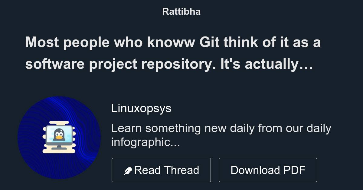 Most people who knoww Git think of it as a software project repository. It's actually more than ...