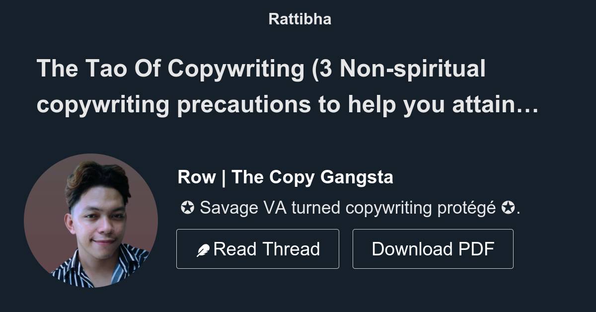 The Tao Of Copywriting (3 Non-spiritual copywriting precautions to help ...