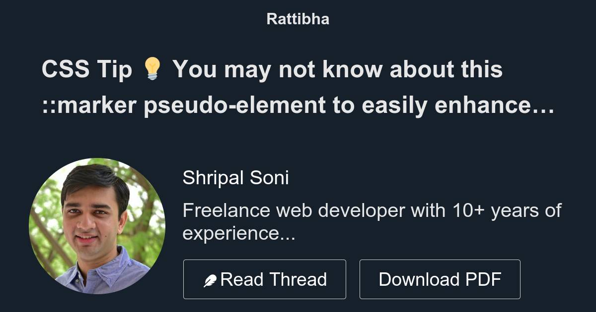 Css Tip 💡 You May Not Know About This Marker Pseudo Element To Easily Enhance Html List Style