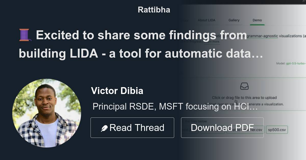 🧵 Excited to share some findings from building LIDA - a tool for ...