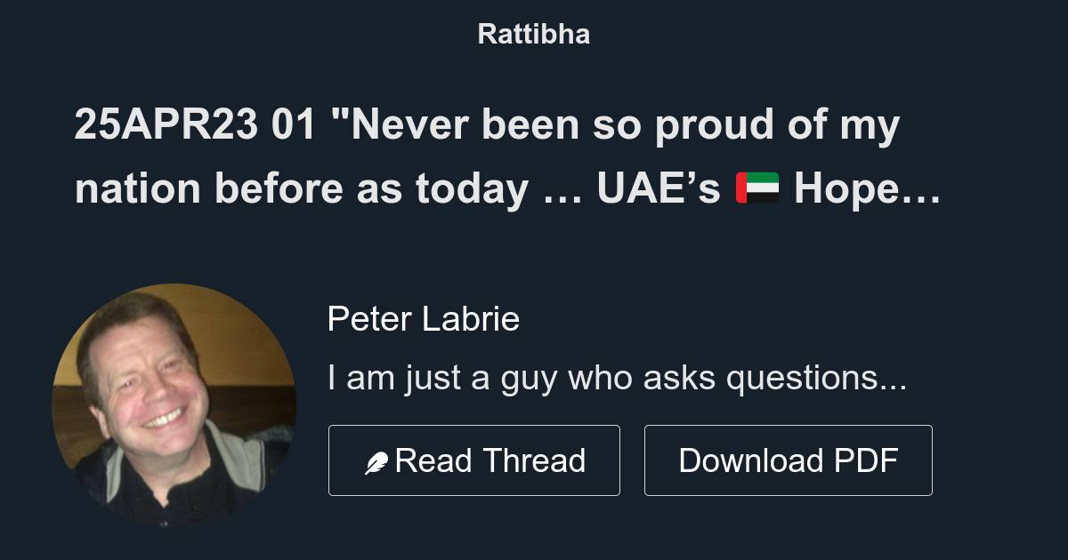 25APR23 01 "Never been so proud of my nation before as today … UAE’s 🇦🇪 ...