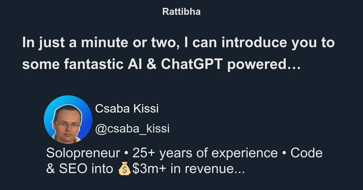 In just a minute or two, I can introduce you to some fantastic AI ...