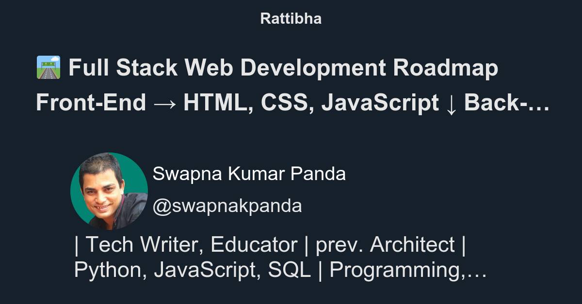 🛣️ Full Stack Web Development Roadmap Front End → Html Css Javascript ↓ Back End → Javacphp